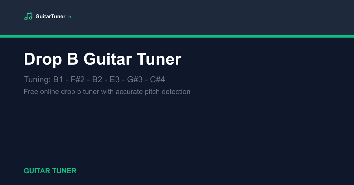 Drop B Guitar Tuner Online - B1-F#2-B2-E3-G#3-C#4 Tuning | Free Guitar ...