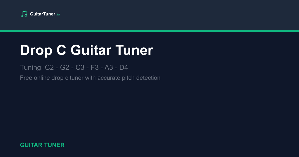 Drop C Guitar Tuner Online - C2-G2-C3-F3-A3-D4 Tuning | Free Guitar ...